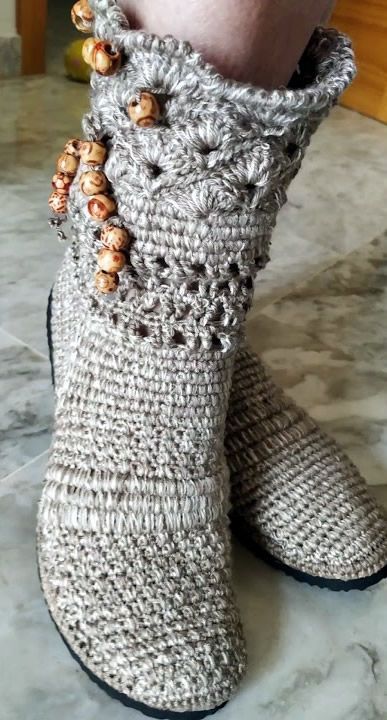 DIY Botas modelo rustico a crochet paso a paso - Patrones gratis