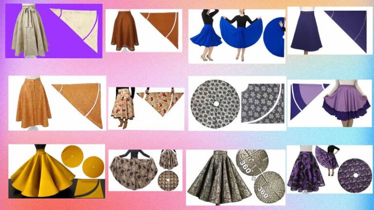 13 diferentes cortes de faldas circulares confección - Patrones gratis 淋