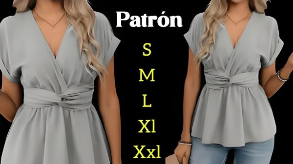 Patrón de Blusa Cruzada DIY ️ | Tutorial de Costura Paso a Paso ...